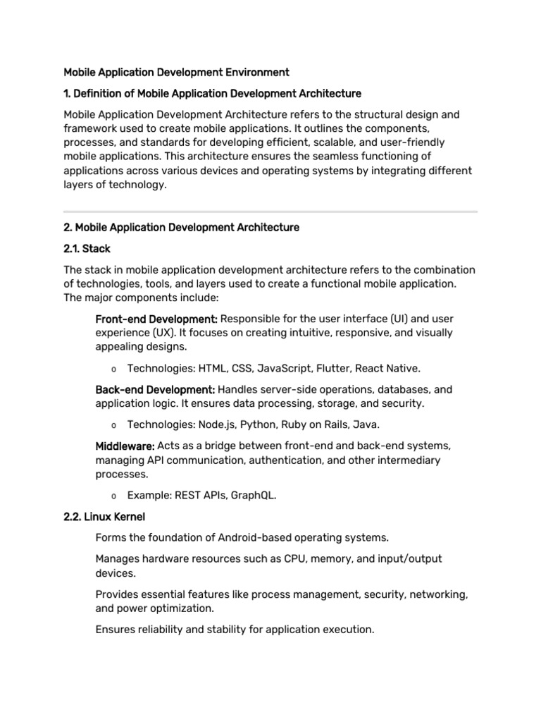 Mobile Application Development Environment Notes | PDF | Mobile App ...