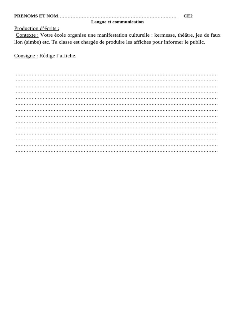 Production d'affiches CE2 | PDF | Mise en page