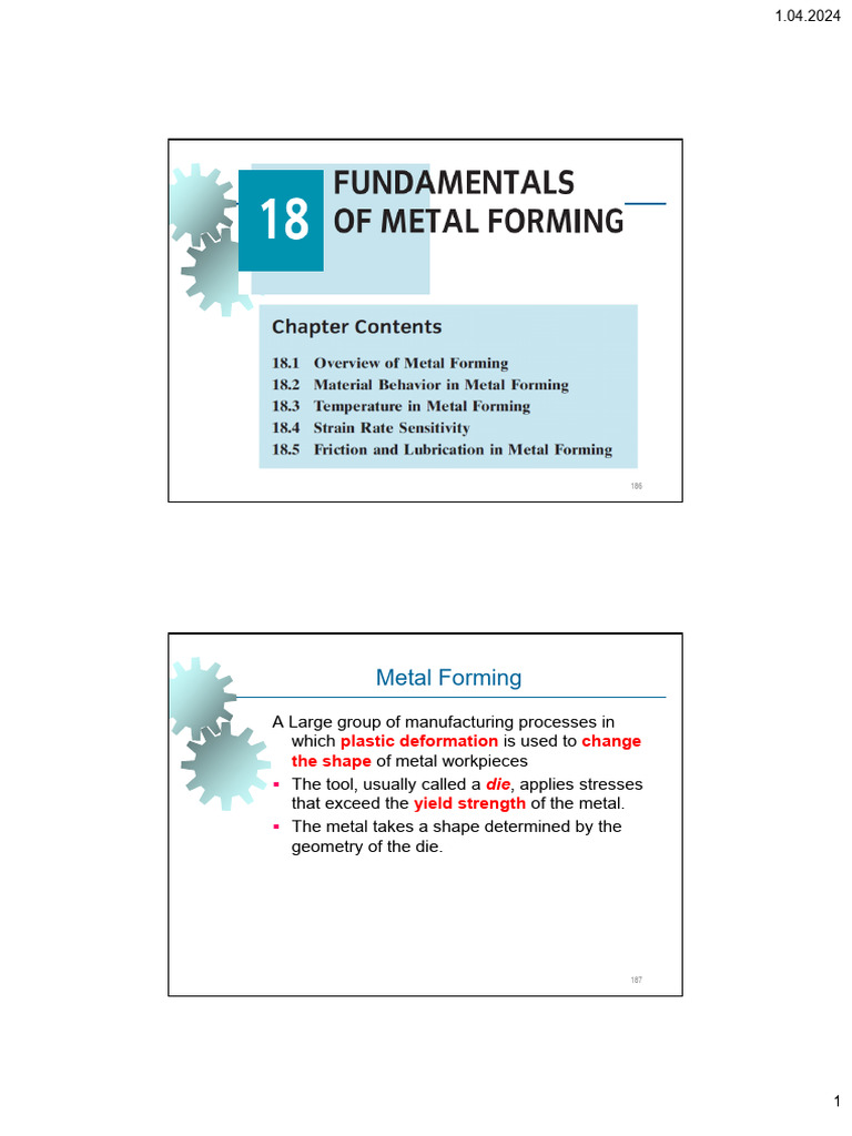 Microsoft PowerPoint - 06 - FUNDAMENTALS OF METAL FORMING - ch18 | PDF ...