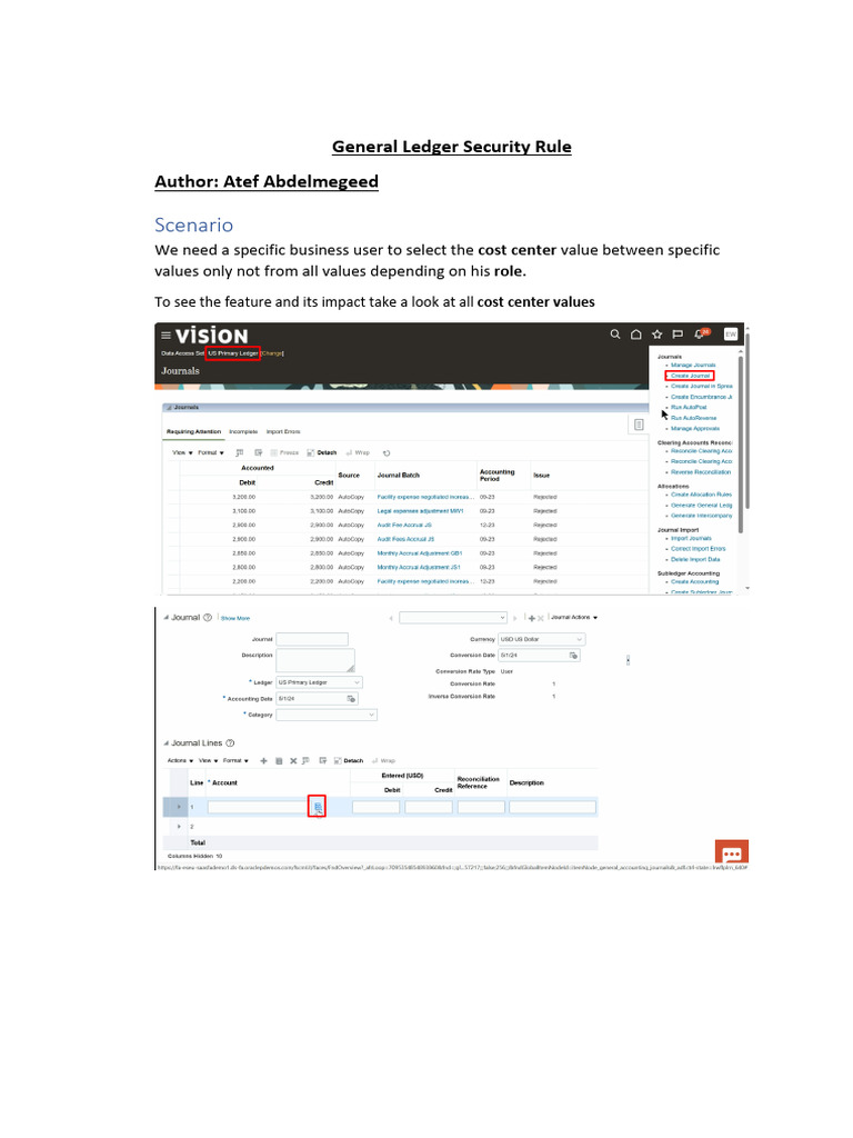 GL Ledger Securiry Rule | PDF