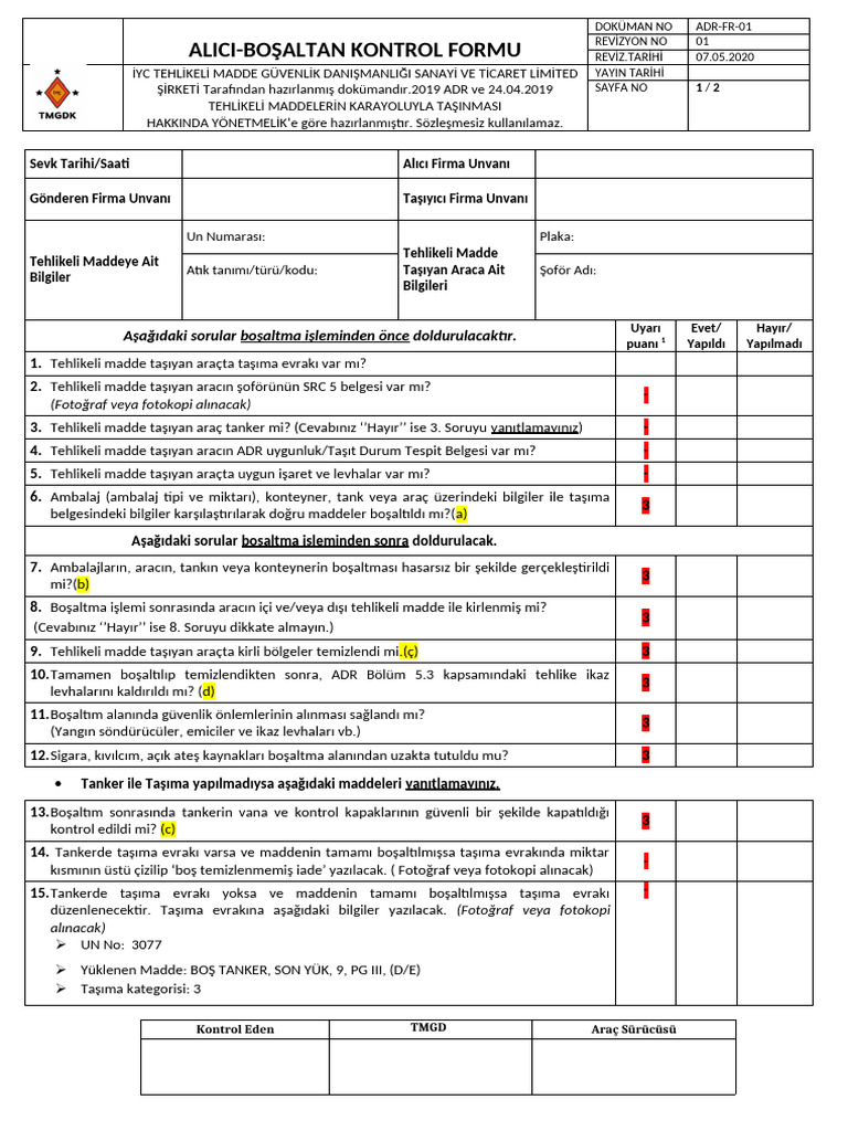 2020 Alıcı - Bos.form | PDF