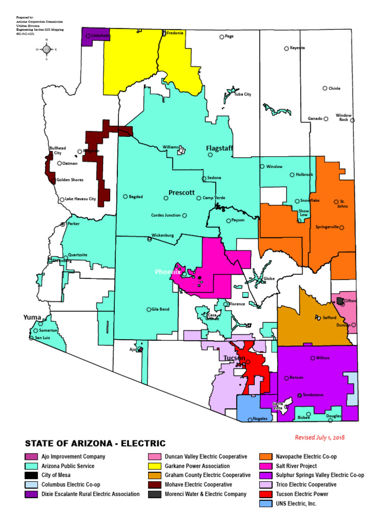 Arizona Electric Utility Map Guide | PDF | Arizona | Phoenix