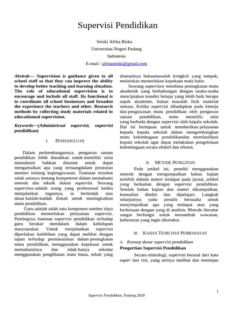 Supervisi Pendidikan | PDF
