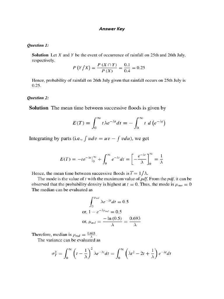 Answer Key Mid Sem 2 | PDF