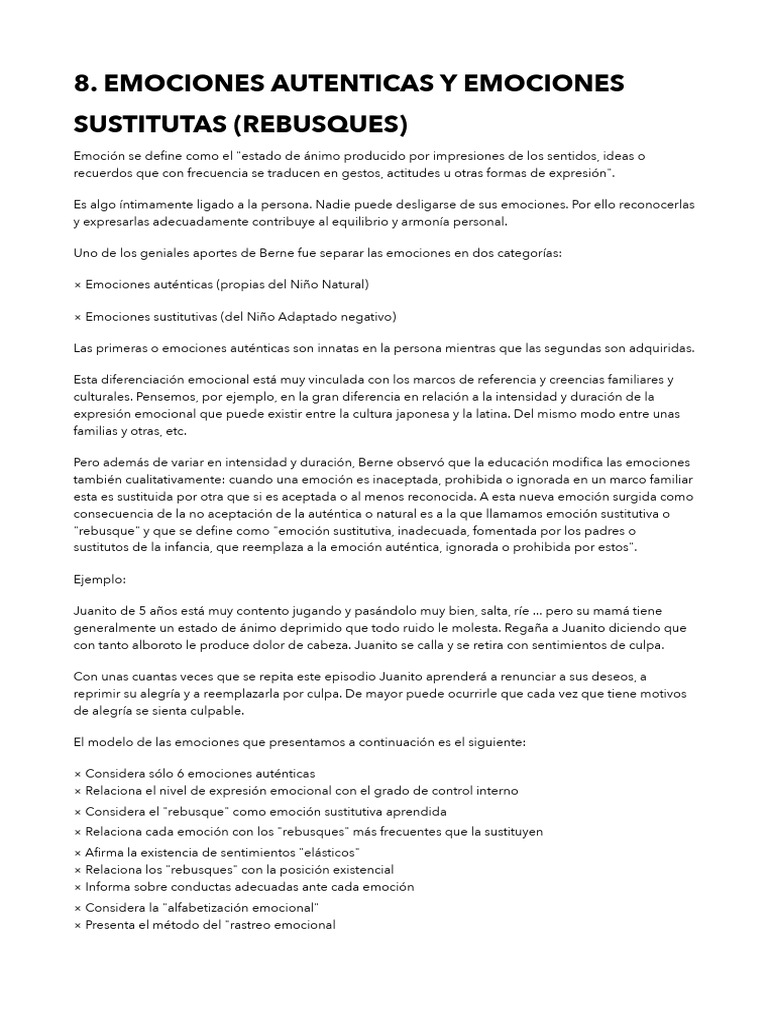 Emociones At Completo Pdf Las Emociones Temor