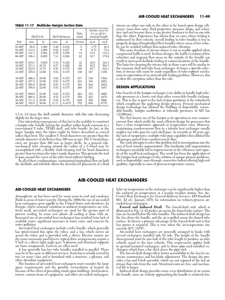 Hairpin and Air-Cooled Heat Exchangers | PDF | Heat Exchanger | Applied ...