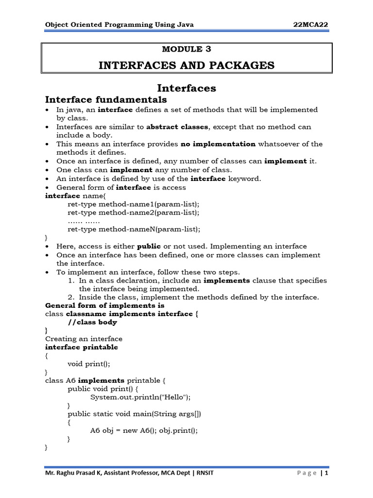 Mcascheme 2022 2nd Sem Java Module 3 Pdf Class Computer Programming Method