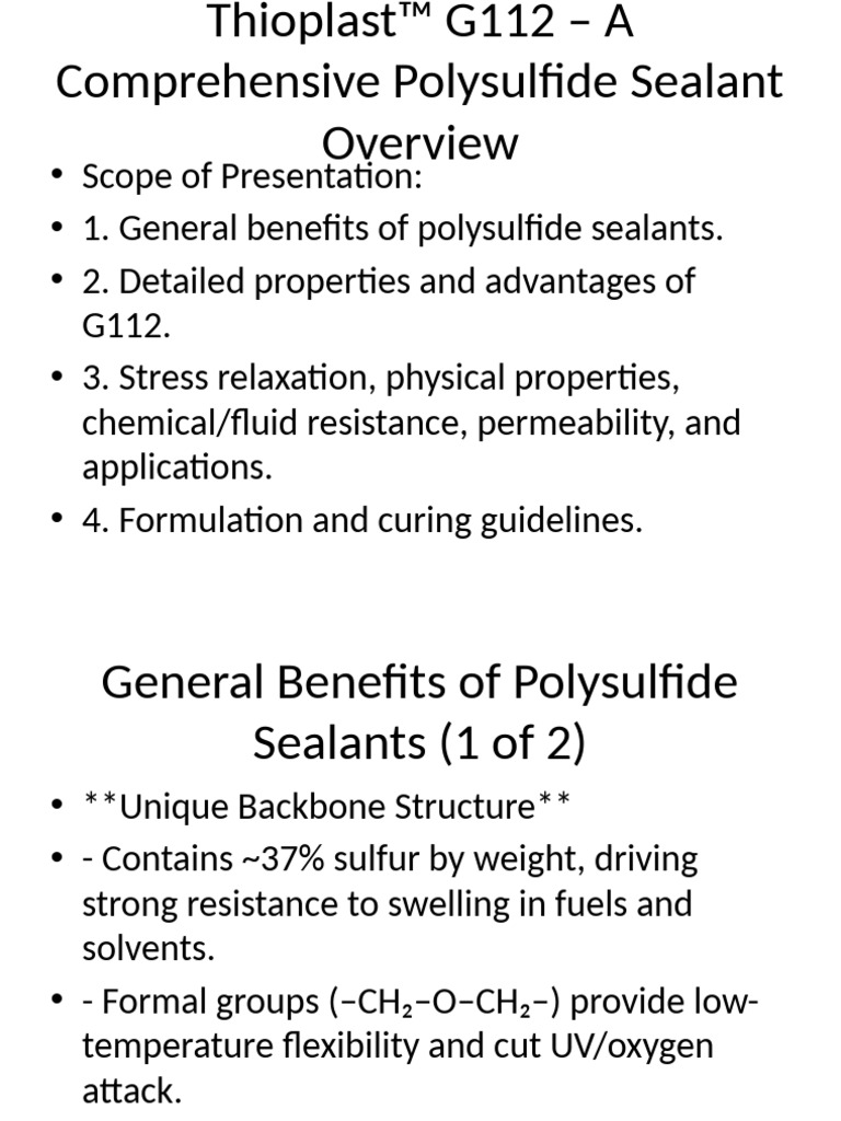 Thioplast G112 Presentation-2 | PDF | Polymers | Young's Modulus