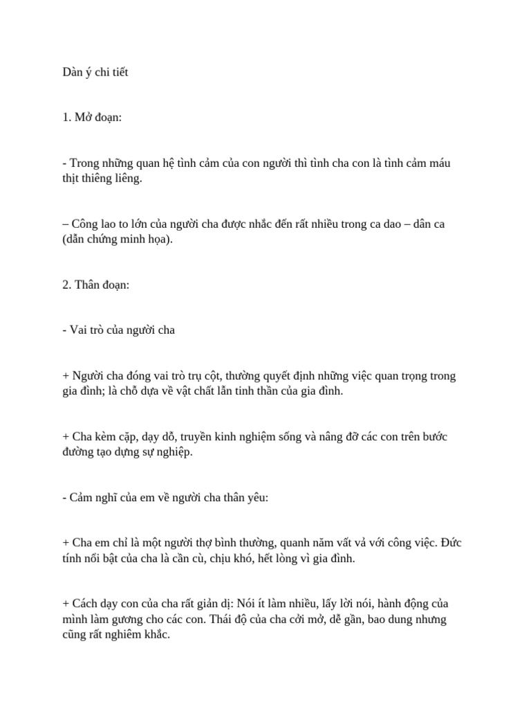 Dàn ý chi tiết | PDF