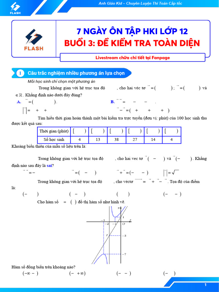 [7 NGÀY VƯỢT CHÔNG GAI - SAY HI 10 ĐIỂM TOÁN] ĐỀ SỐ 03_2K7 | PDF