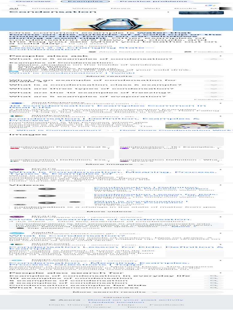 Examples of Condensation - Google Search | PDF | Fog | Condensation