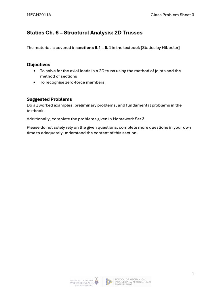 Class Problems - 2D Trusses | PDF