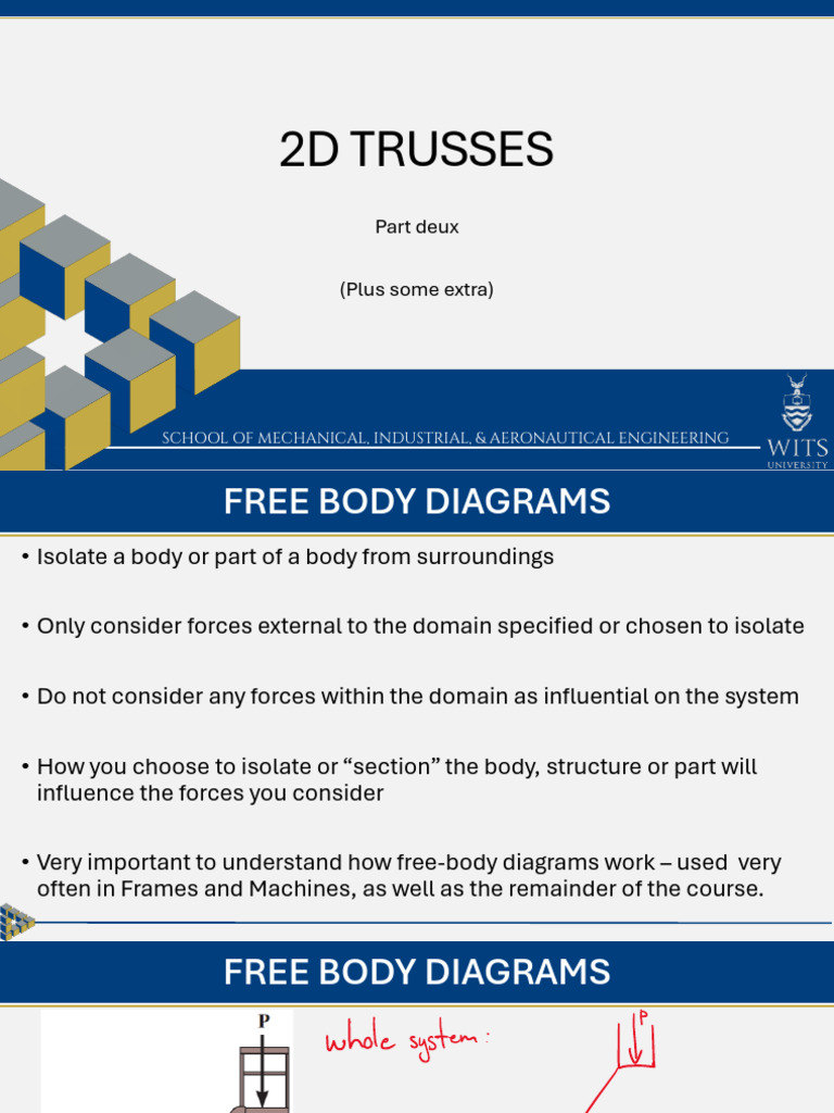 3. 2D Trusses - EXTRA Lecture | PDF | Truss | Force