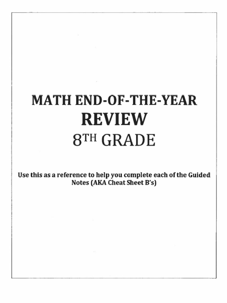 Math 8 Review Reference | PDF