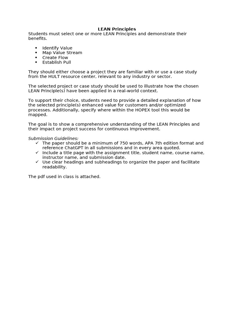 LEAN Principles | PDF