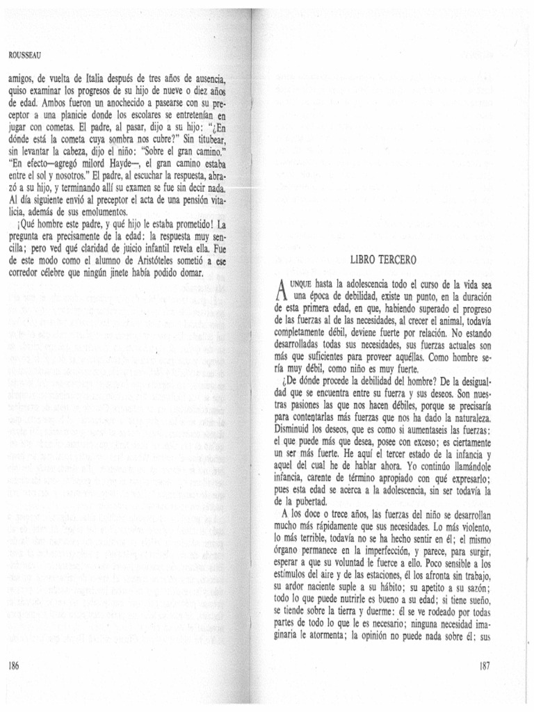 Emilio Rousseau - Libro Tercero | PDF