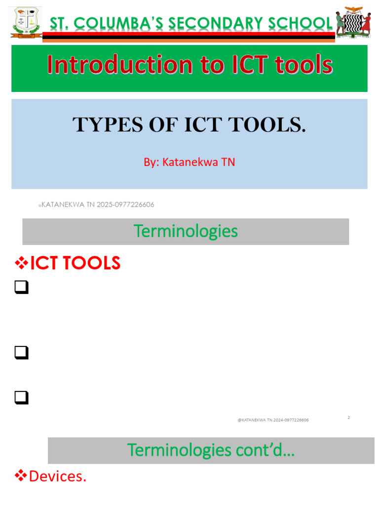 Form 1-Introduction To Ict Tools | PDF | Information And Communications Technology | Computer ...