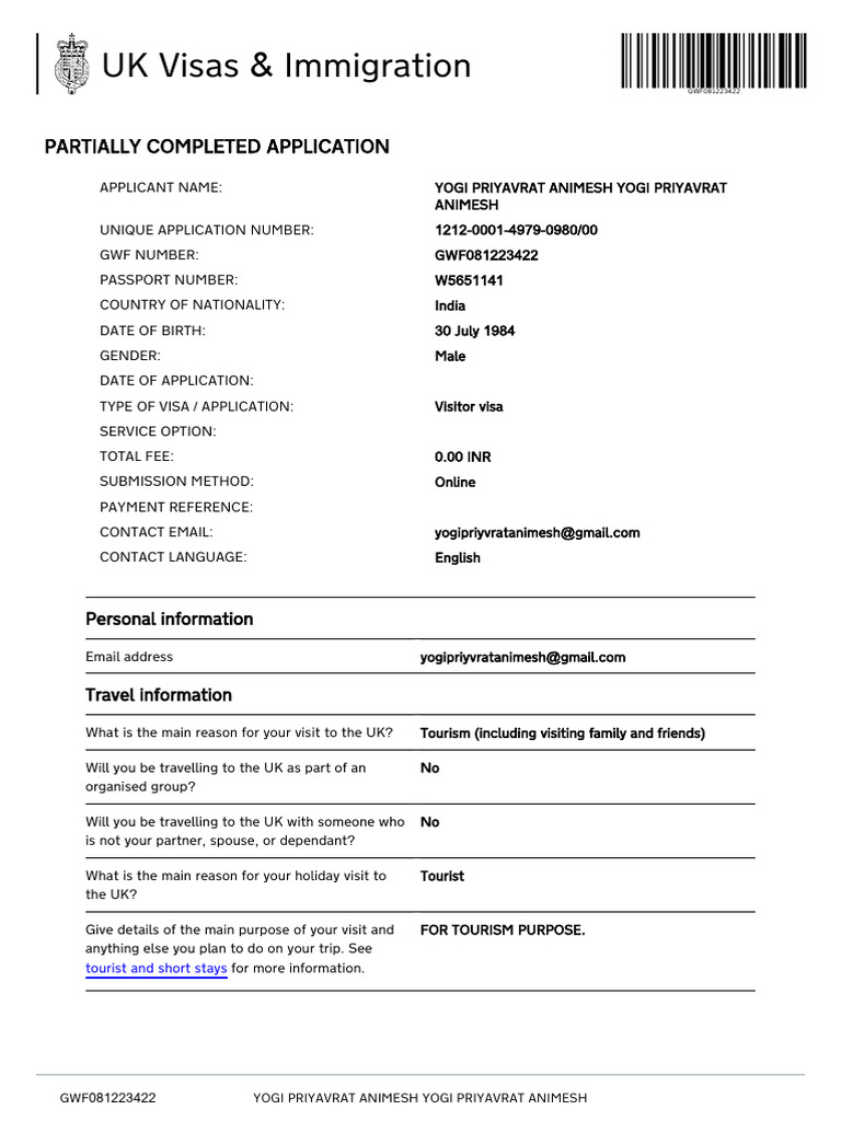 Yogi Priyavrat Animesh Visa Application | PDF | European Economic Area ...