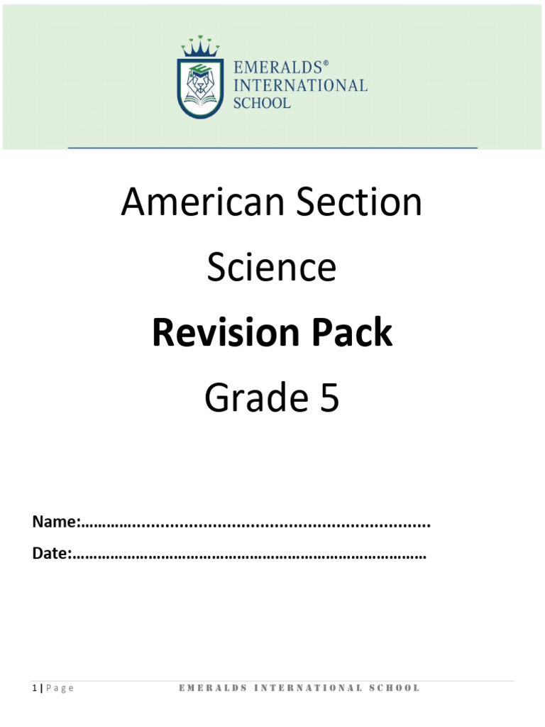 Sci-T2-G5-Revision Pack - Answers | PDF | Atmosphere Of Earth | Human Body