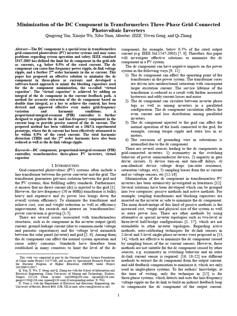 Minimization of the DC Component | PDF | Power Inverter | Direct Current