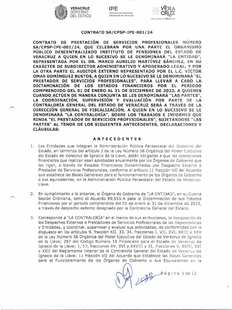 Contrato de Prestacion de Serv - Auditoria Externa | PDF