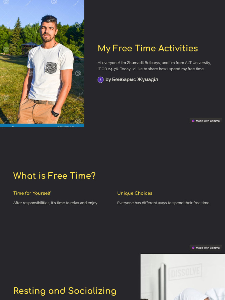 My Free Time Activities | PDF