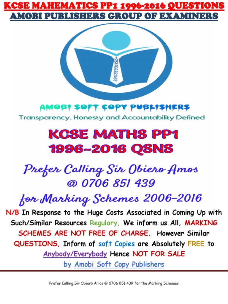 Maths PP1 Kcse QSNS | PDF | Mathematics