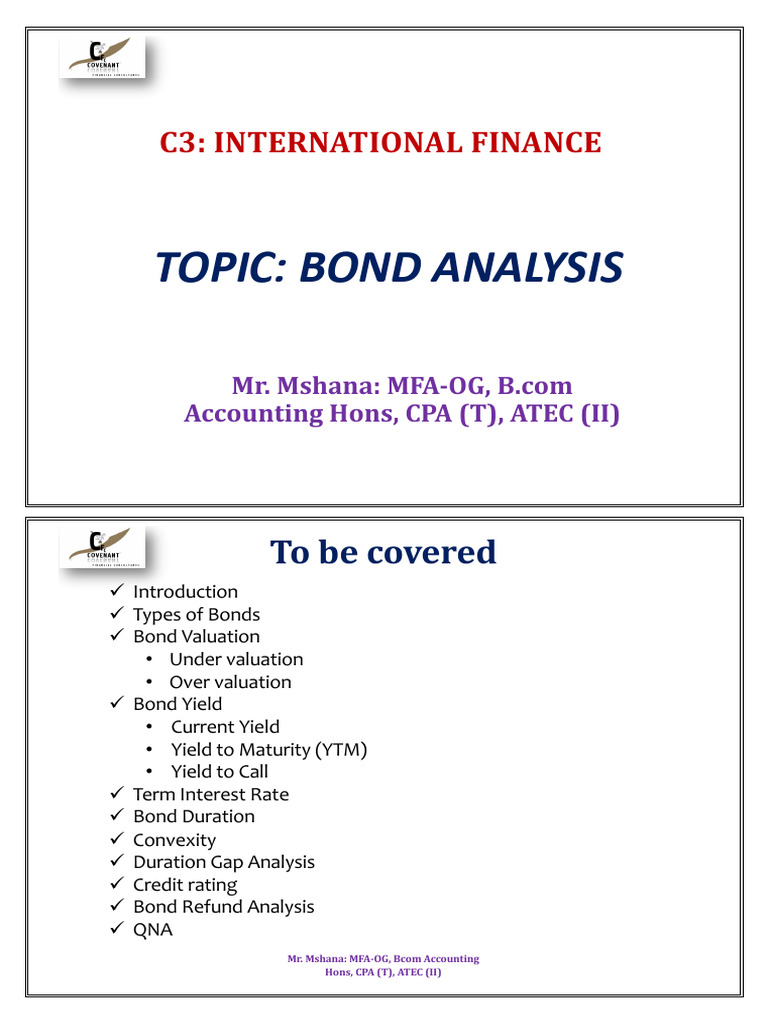 Comprehensive Bond Analysis Guide | PDF | Bonds (Finance) | Yield (Finance)