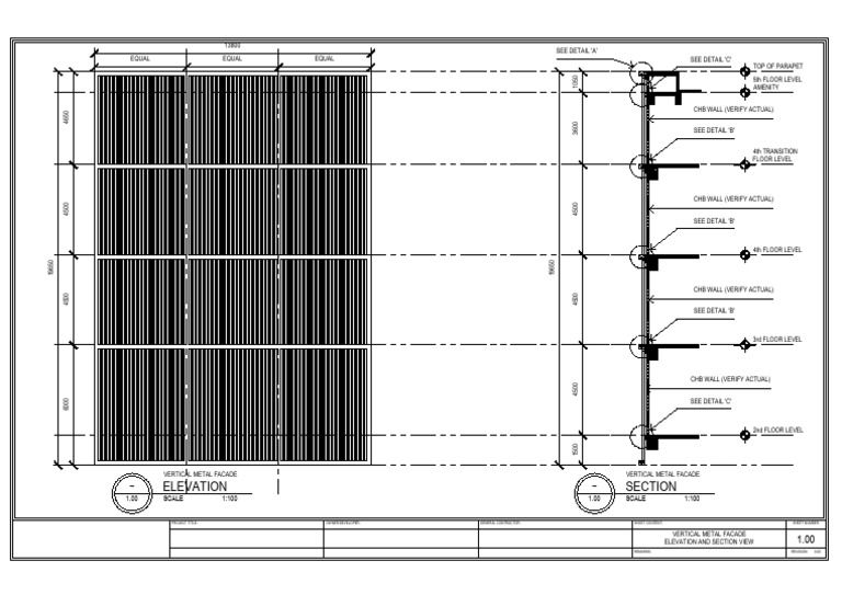 Vertical Metal Facade Elevation Design | PDF