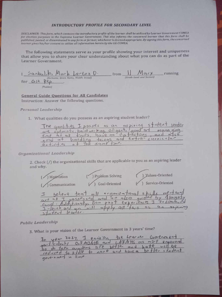 Ip-Sambalilo-G12 Representative | PDF