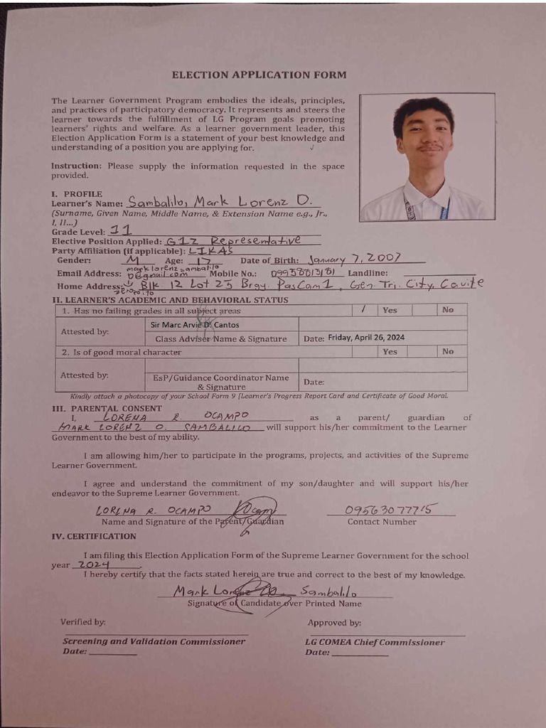 Eaf-Sambalilo-G12 Representative | PDF