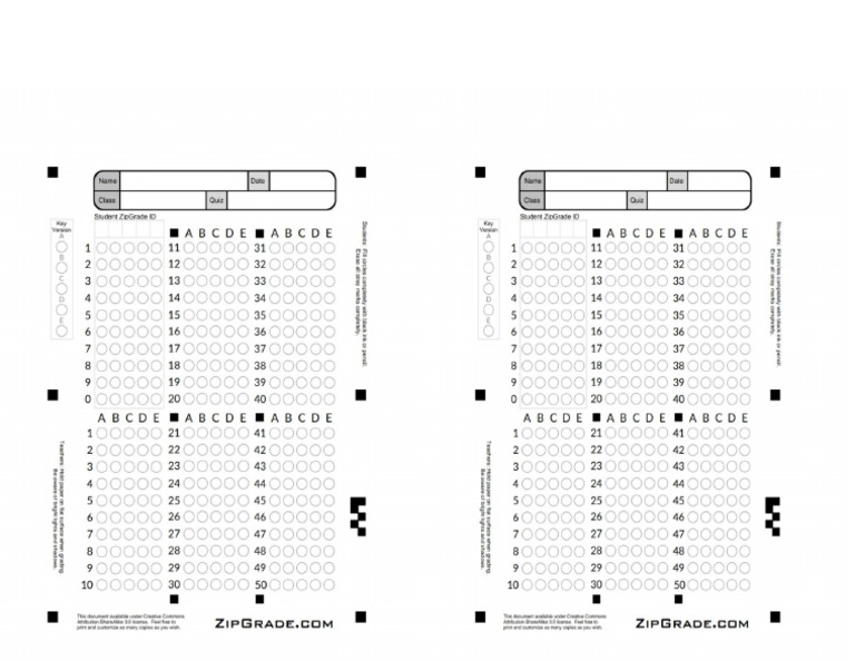 Answer Sheet 1 | PDF