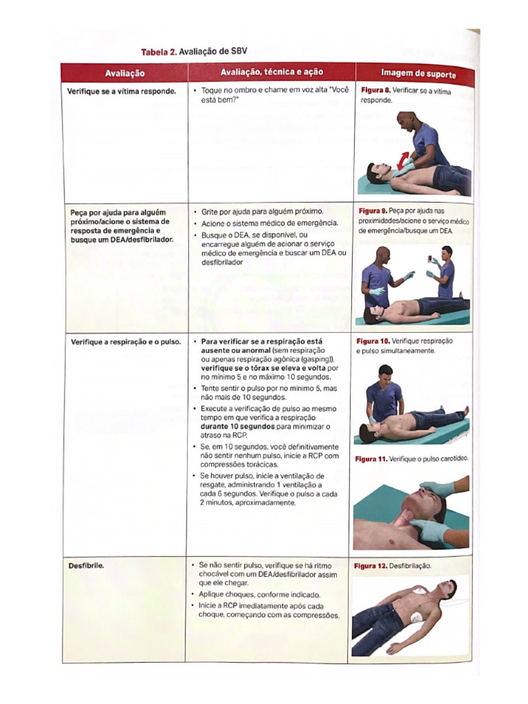 Tabela 2. Avaliação de SBV | PDF
