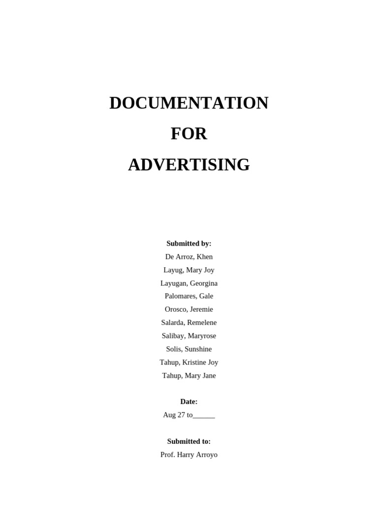 Documentation For Advertising | PDF | Advertising | Communication Design
