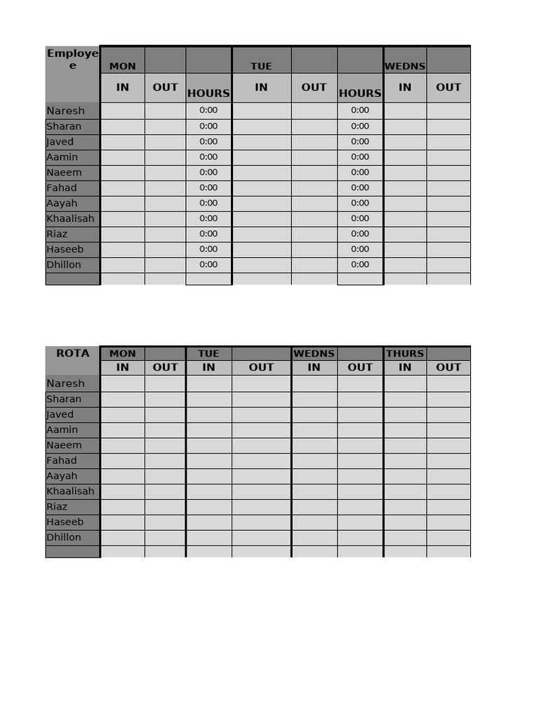Drafting a Weekly Timesheet | PDF