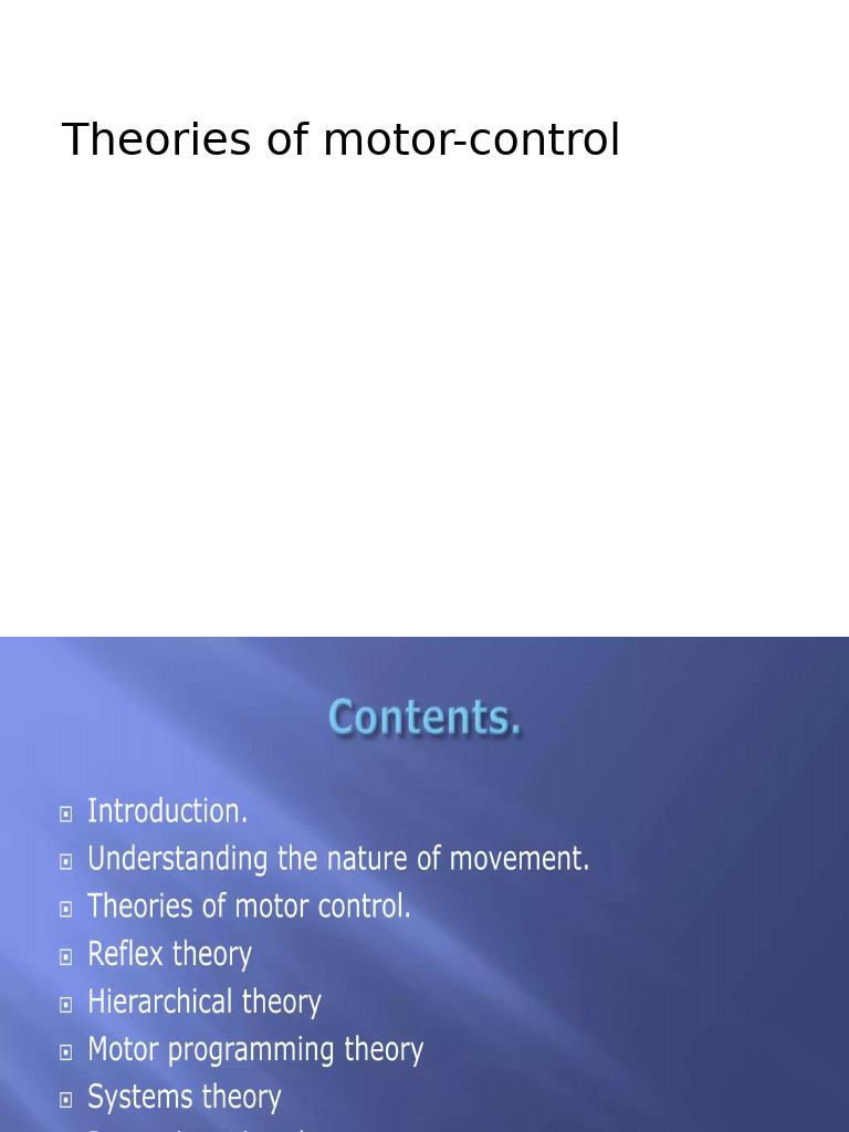 Motor Control Theories | PDF