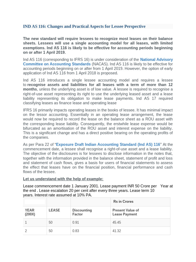 IND AS 116 | PDF | Lease | Accounting