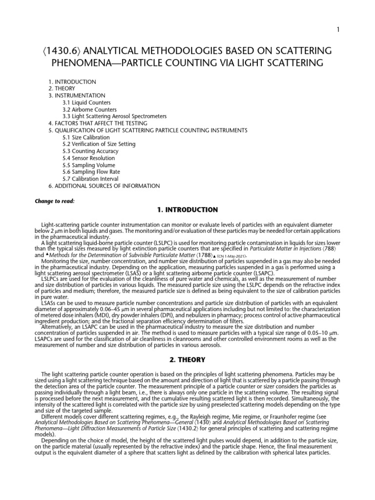 Pharma Particle Counting Guide | PDF | Scattering | Particle Size Distribution