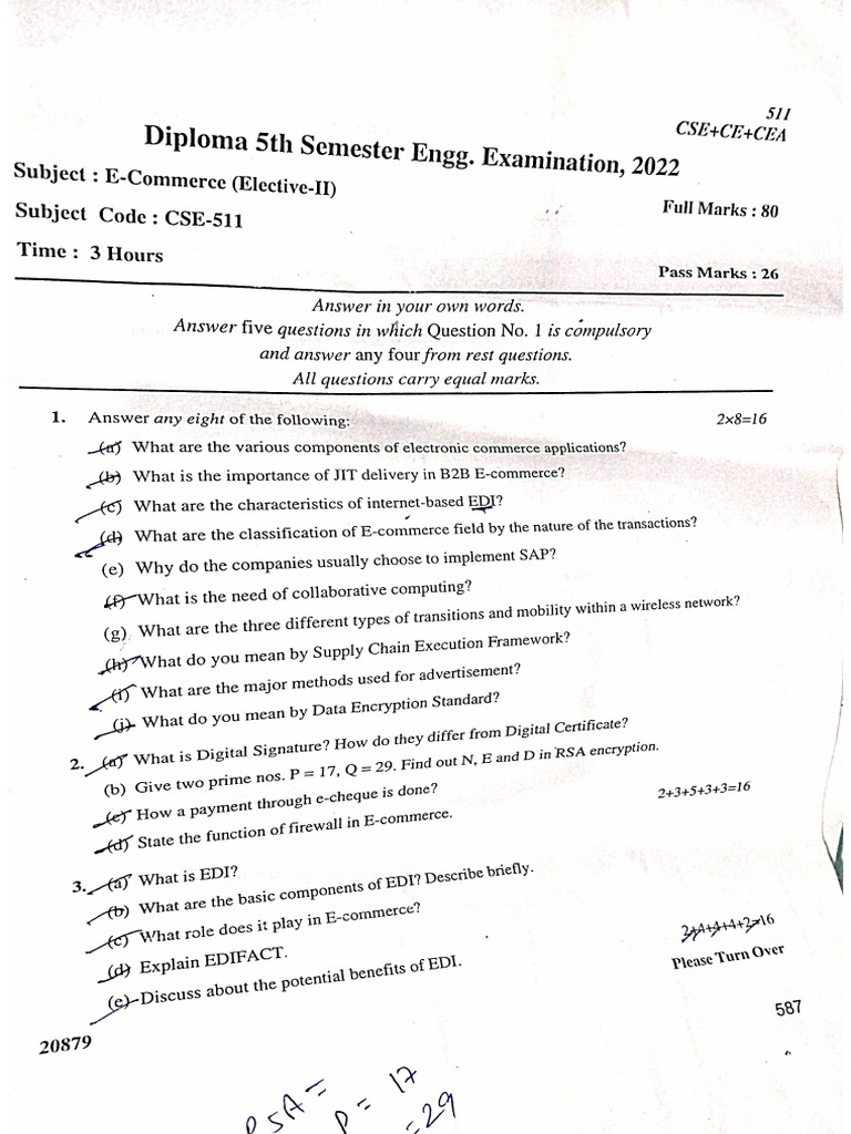 5th sem previous year question papers 2022 | PDF
