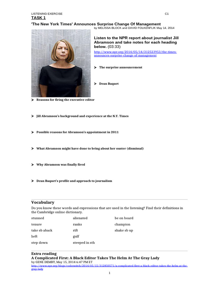 DisgracedReporterNPRstudent Worksheet Shortened Version | PDF | The New ...