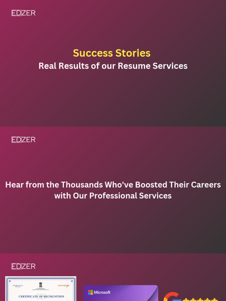 EDZER Testimonials Compressed | PDF | Résumé