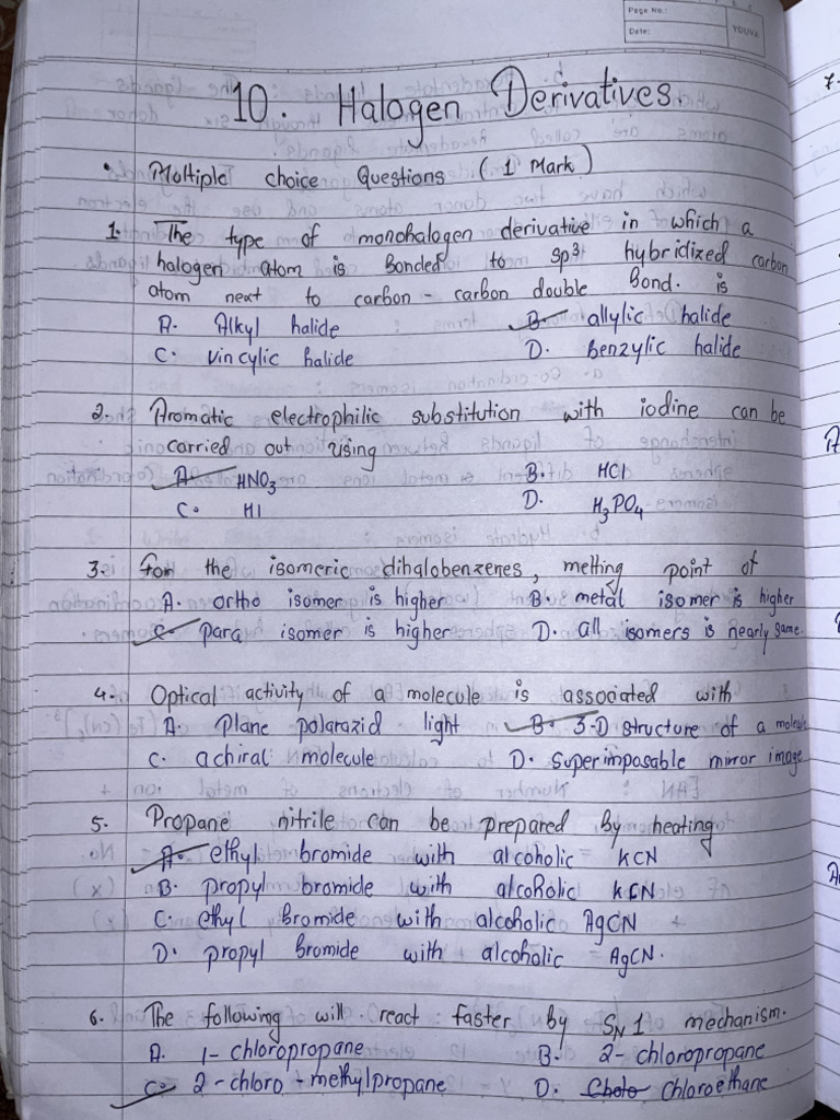 Ch.10 Halogen Derivatives - 50820481 - 2025 - 01 - 26 - 11 - 16 | PDF