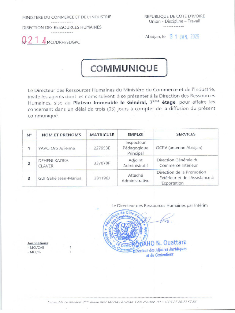 Communiqué | PDF