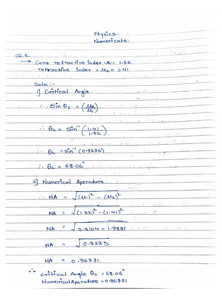 Numerical question bank answer | PDF