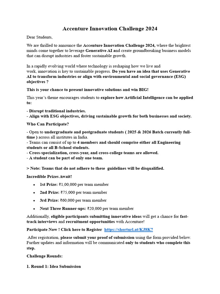 Accenture Innovation Challenge | PDF | Innovation | Artificial Intelligence