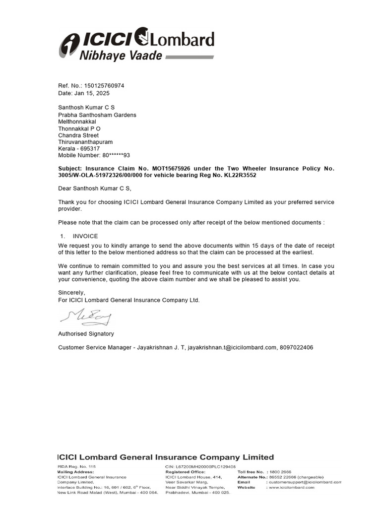 Documents Not Received Reminder-1 Letter | PDF