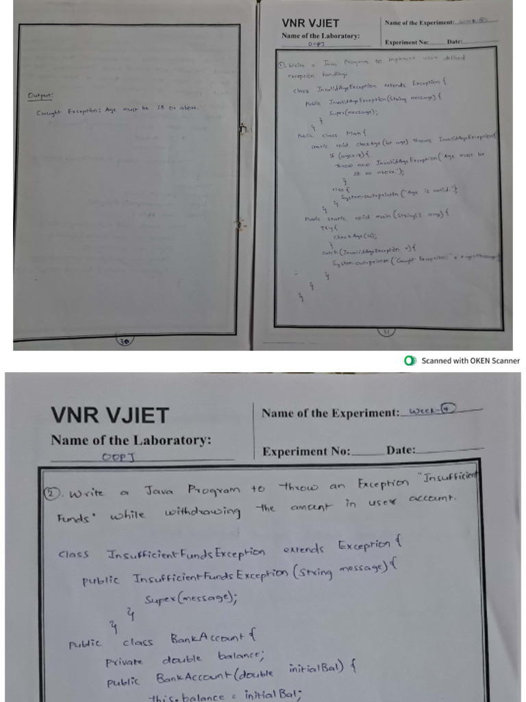 OOPJ Week-4,5&6 | PDF