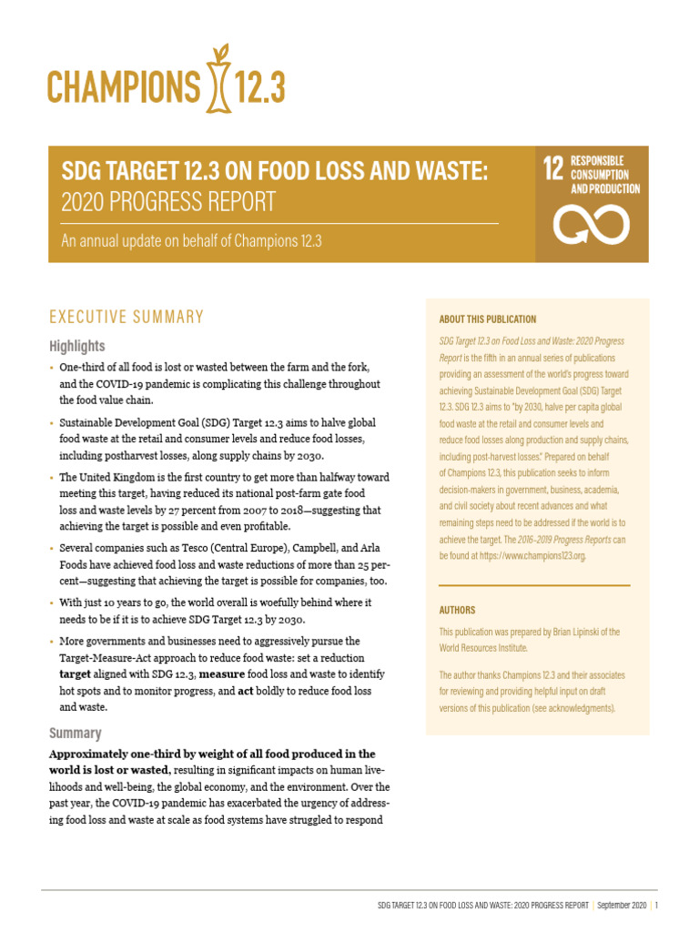 FW Lib Wri-Sdg-Target 2020 | PDF | Food Security | Tesco