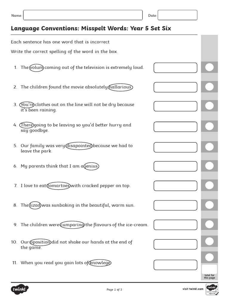 Au t2 e 909 Naplan Style Language Conventions Set One Year 5 Exam ...