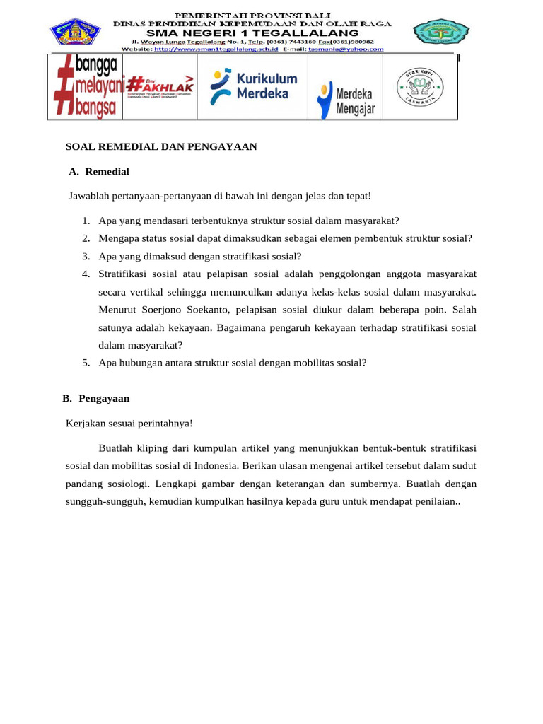 06.1 Soal Pengayaan Dan Remedial | PDF